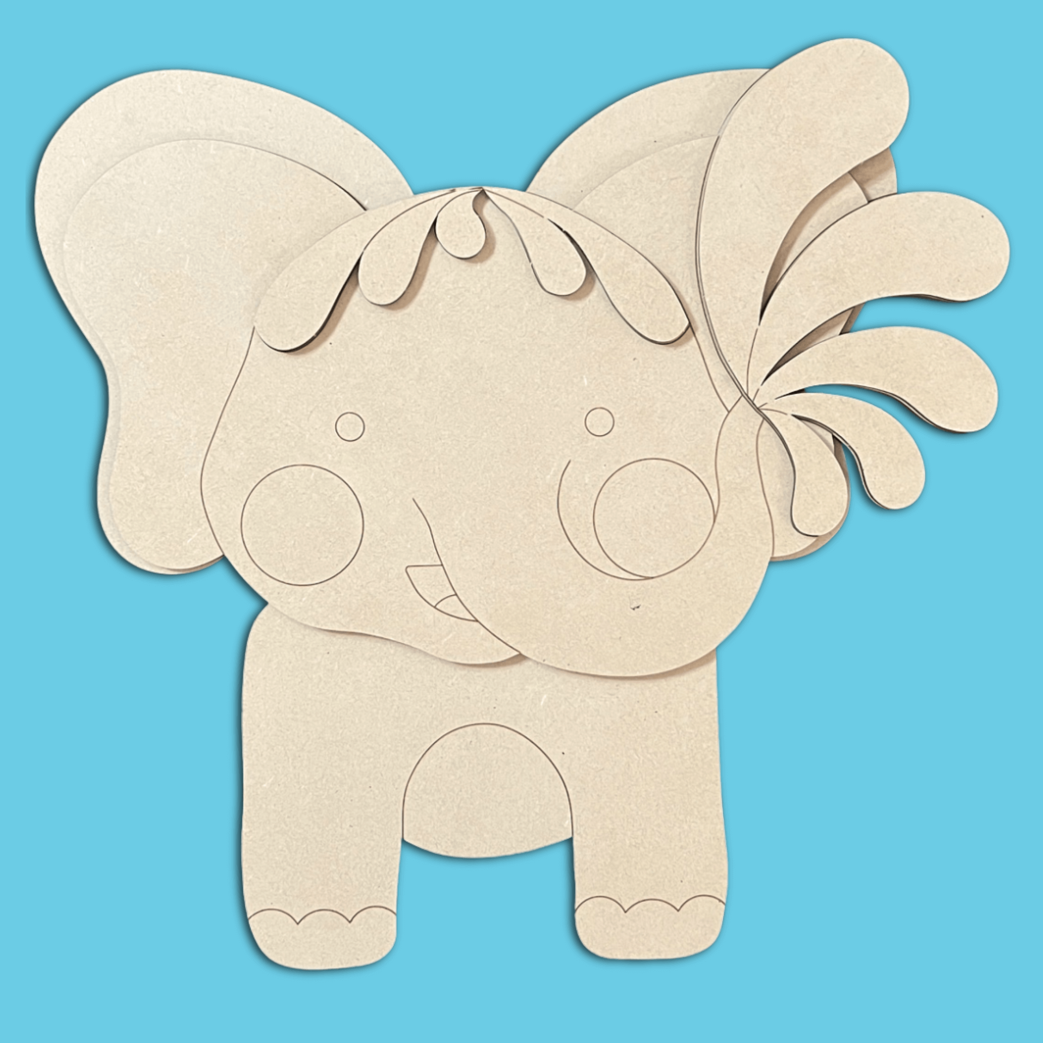 "Elliot" the Elephant Kutopia Kin Layered DIY Decor – Hueray