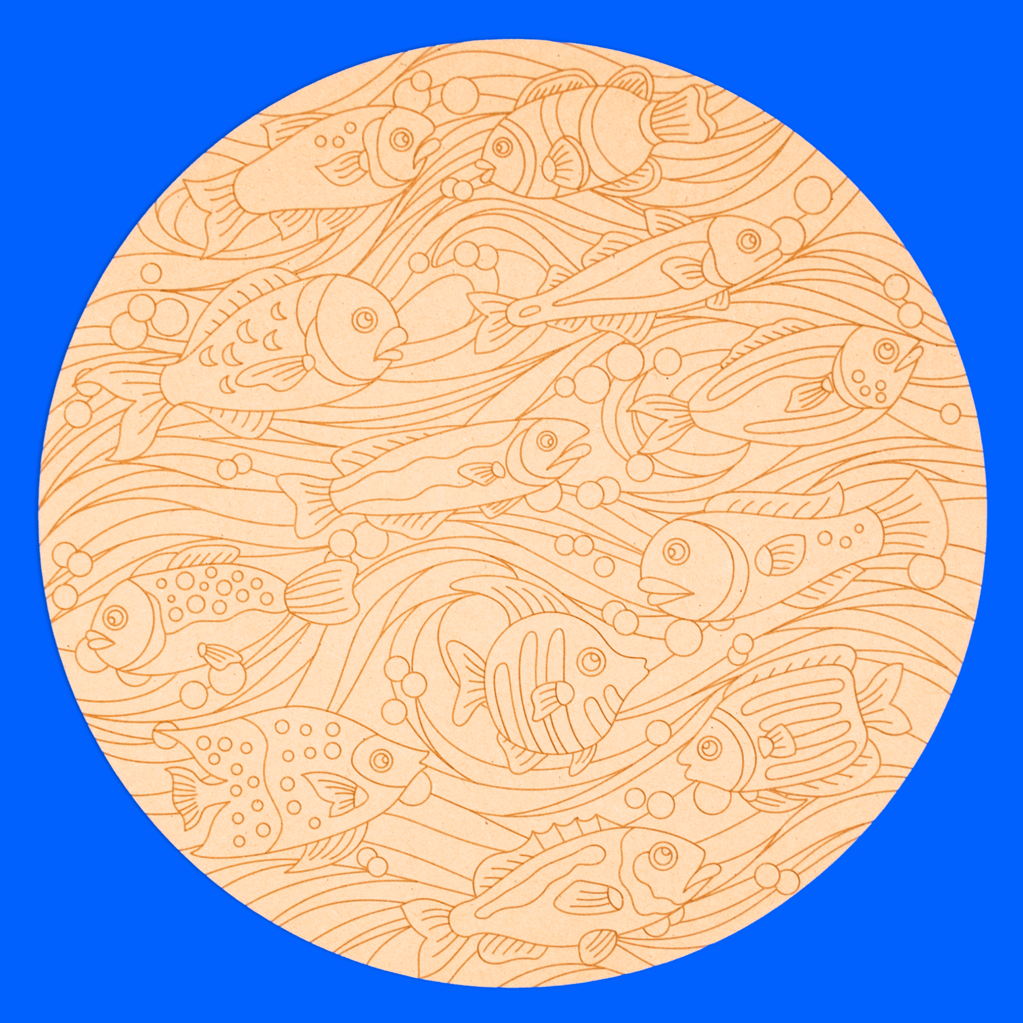 "Drift" Fish Colour in Wooden Craft Board - Made in Australia – Hueray