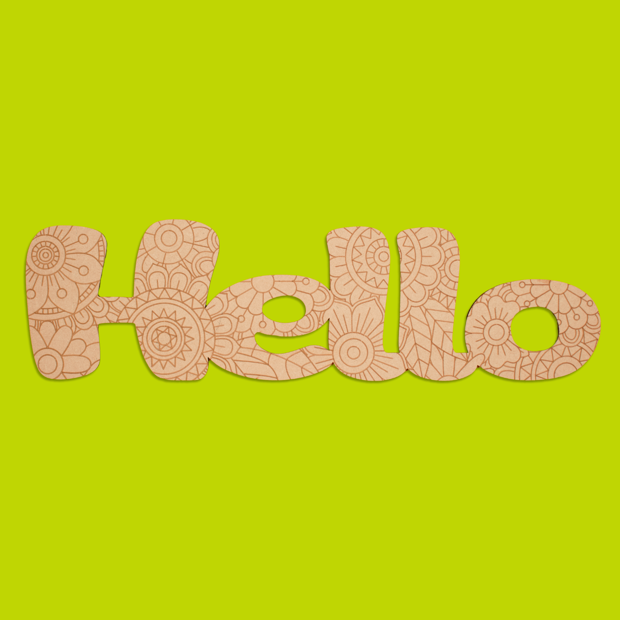 "Hello" Engraved Wooden Colour in Wall Sign - Made in Australia – Hueray