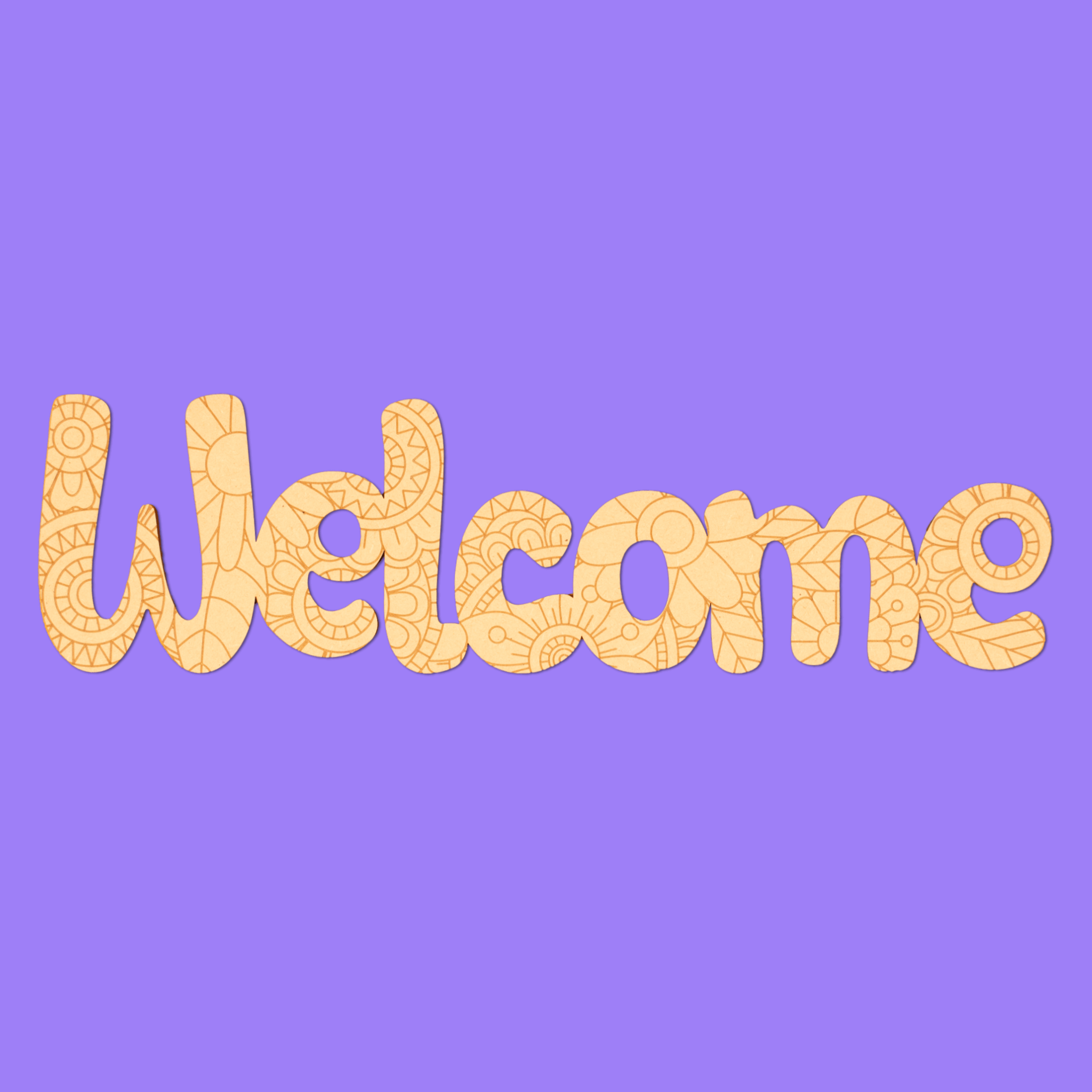 "Welcome" Engraved Wooden Colour in Wall Sign - Made in Australia – Hueray
